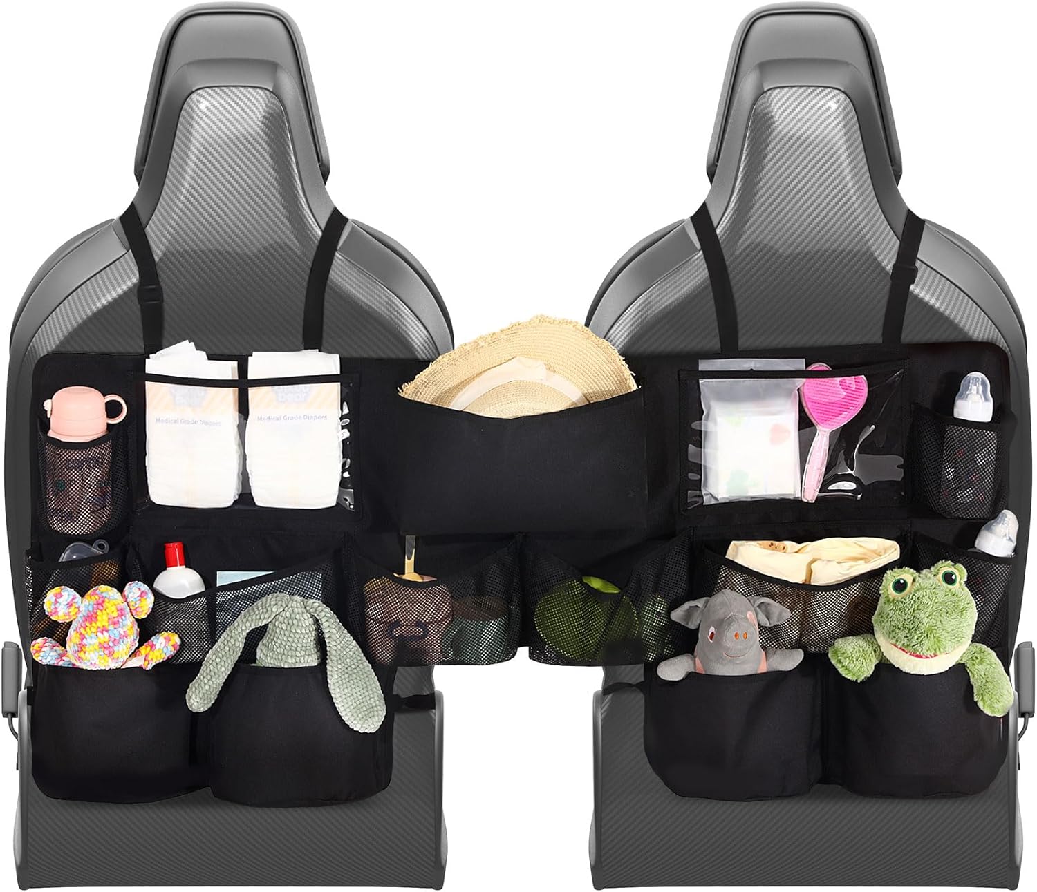 Amazon.com: HOMBYS Car Back Seat Organizer for Kids with Car Net Pocket ...