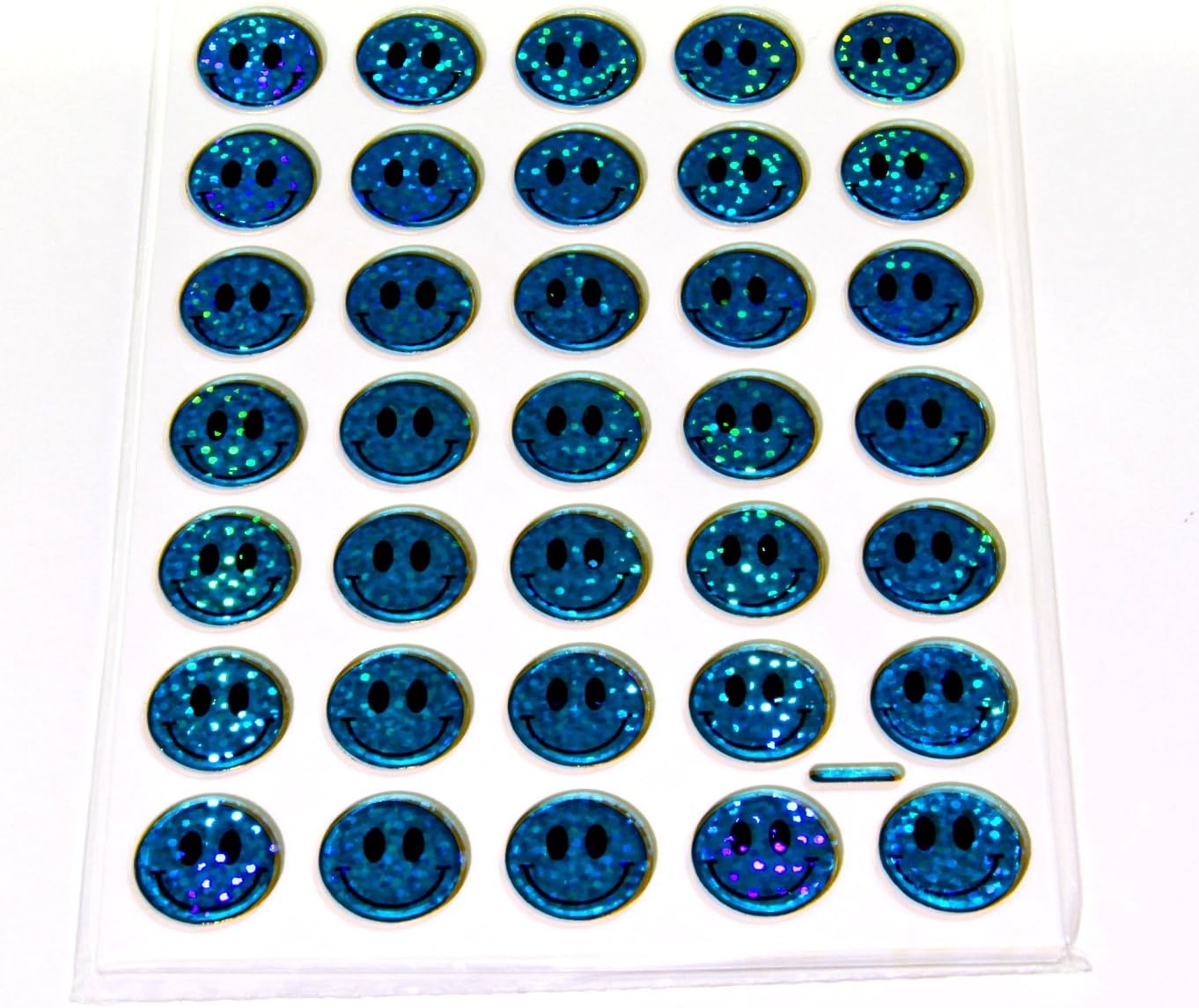 Amazon.com - Smiley Face Blue Sparkle Reflect Label Stickers Value ...