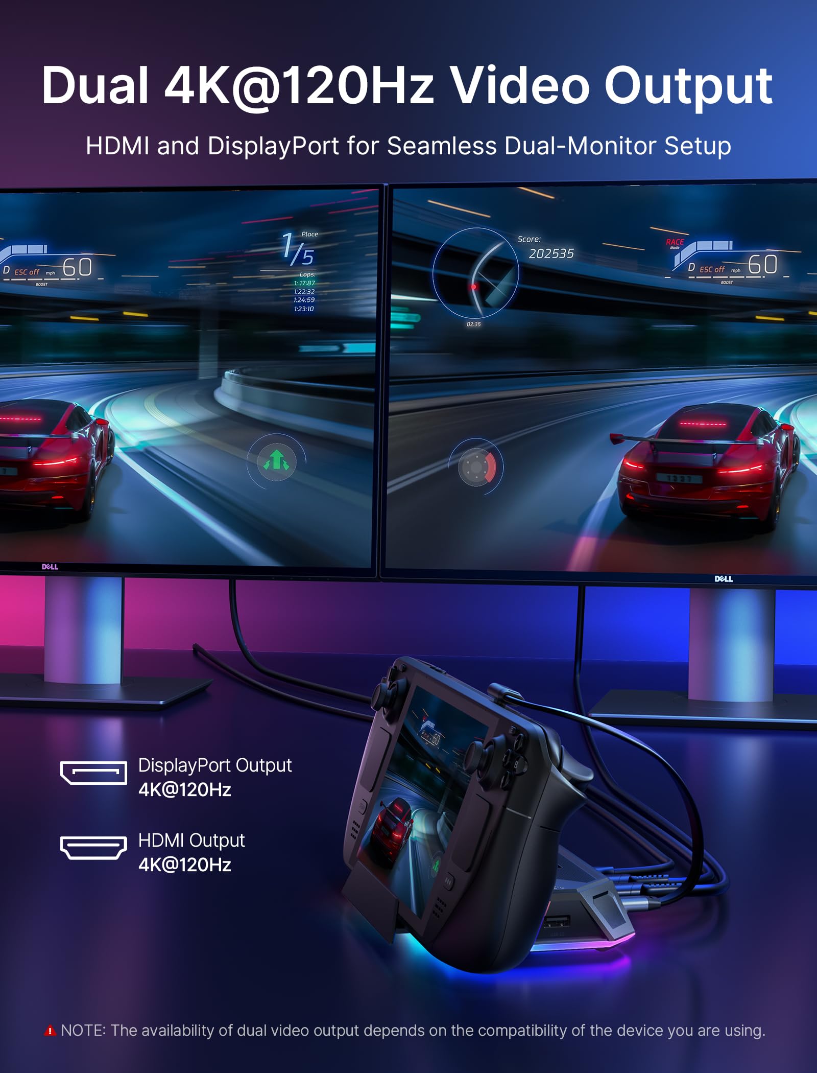 Snapklik.com : JSAUX RGB Docking Station For Steam Deck (OLED)/ROG Ally ...