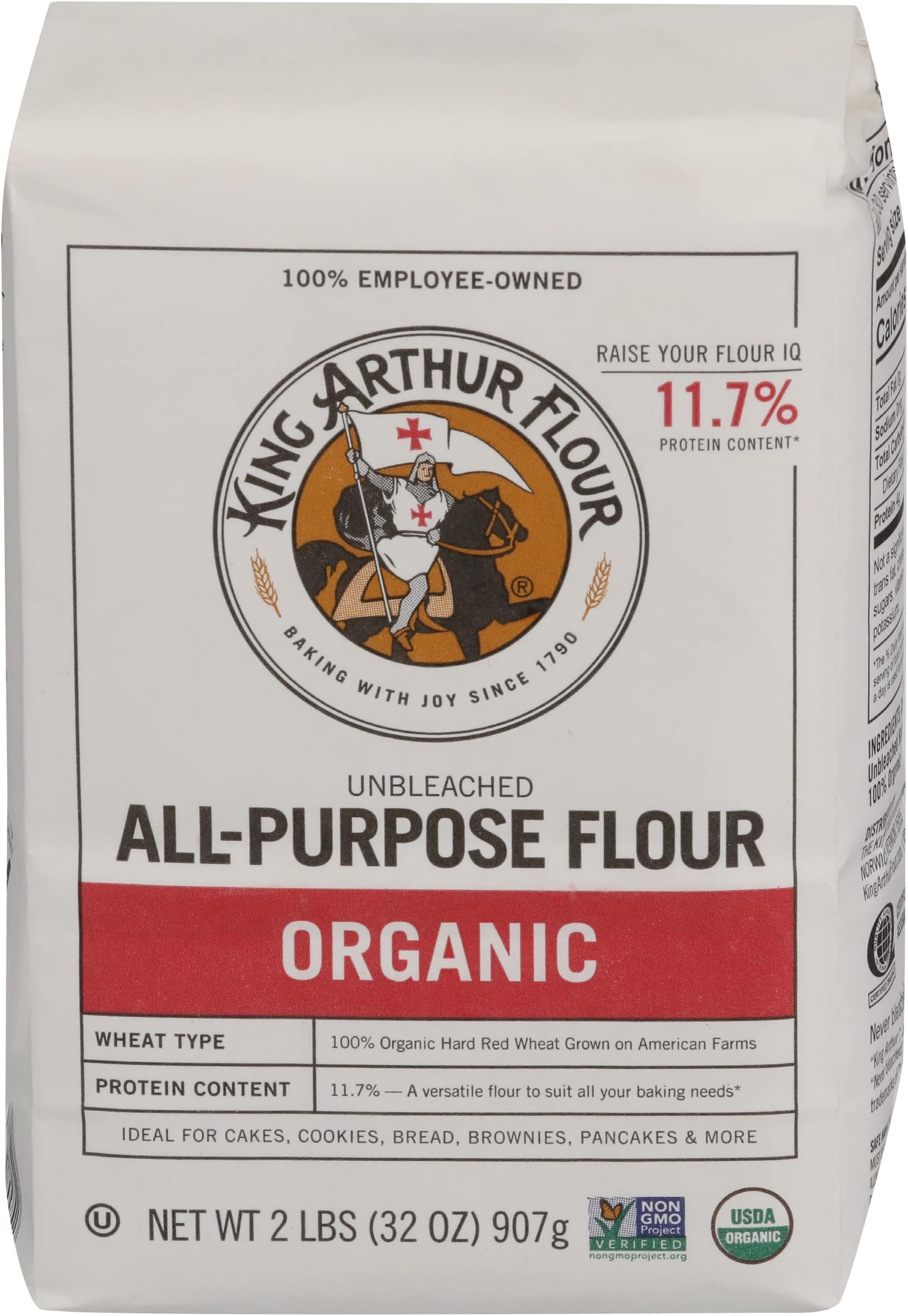 Amazon.com : King Arthur Organic All Purpose Artisan Flour, Unbleached ...