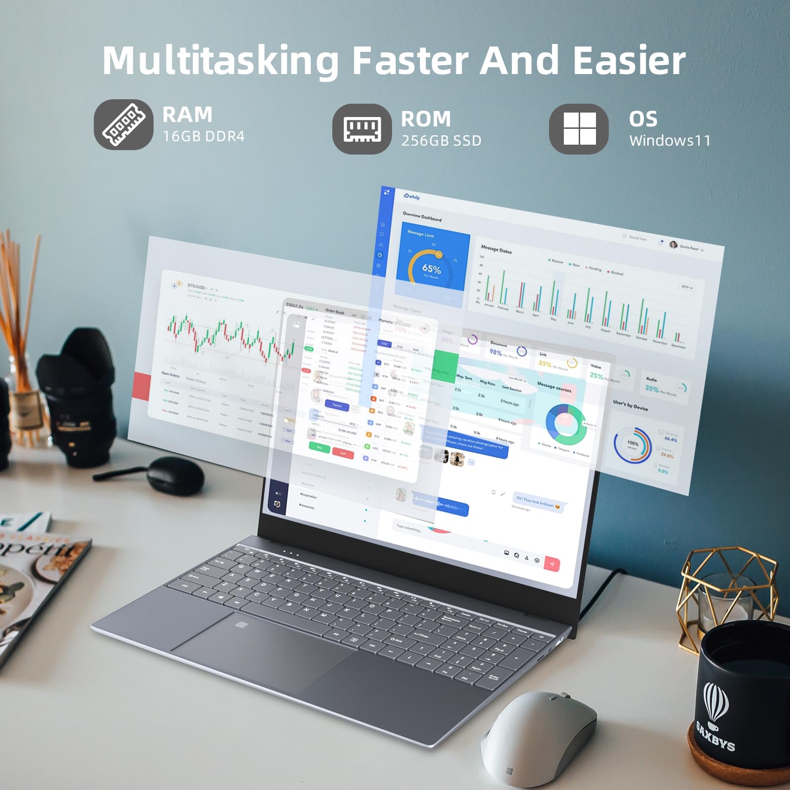 Snapklik.com : Morostron 15.6 Touch Screen Laptop Computer Windows 11 ...