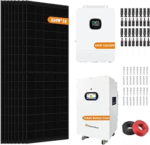 Amazon.com : Dawnice 8.8KW Off-Grid Solar Power System Complete Kit with 48V 314Ah 16Kwh LiFePO4 ...