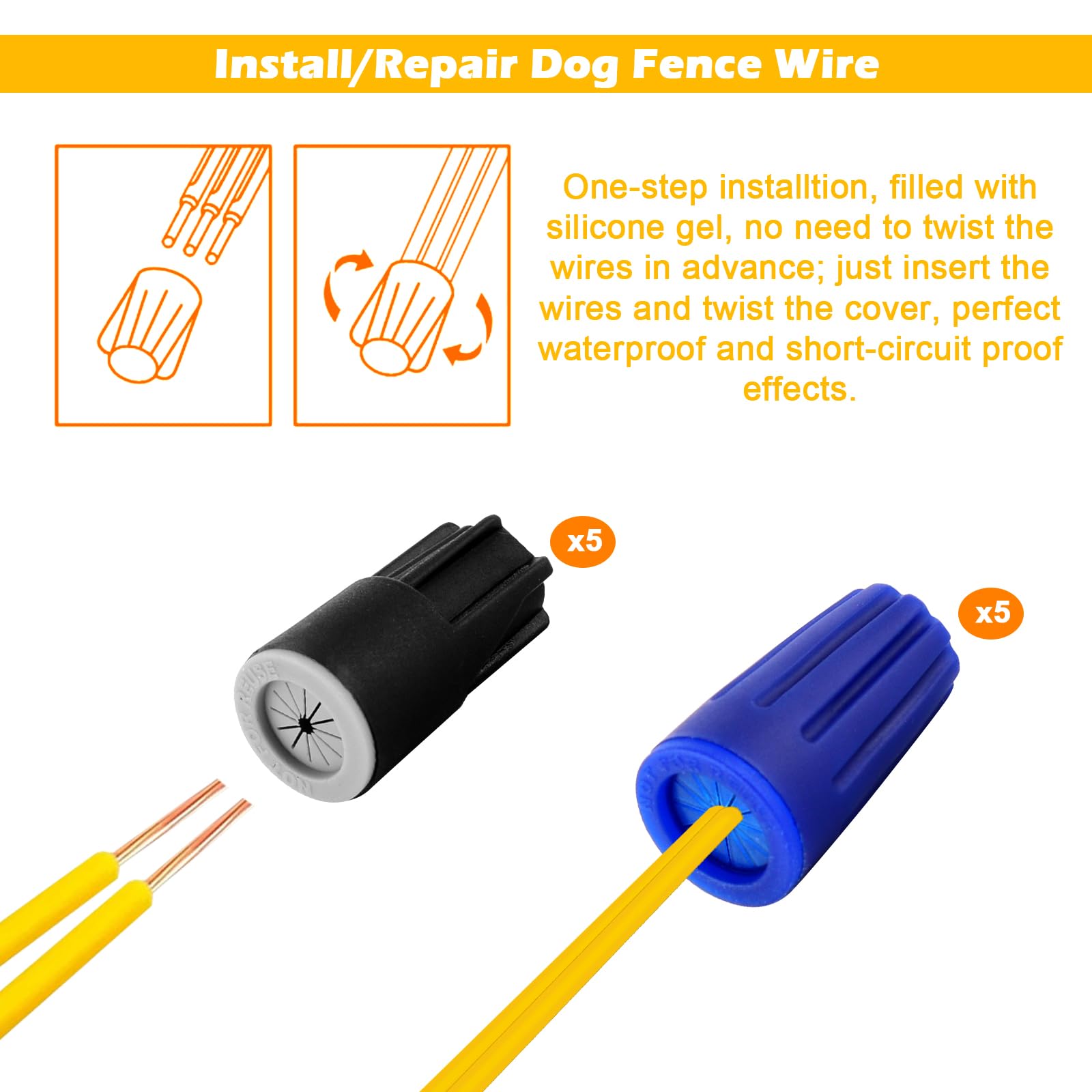 Snapklik.com : YCCOKJJ Dog Fence Wire And Splice Kit 500 FT 22 Gauge ...