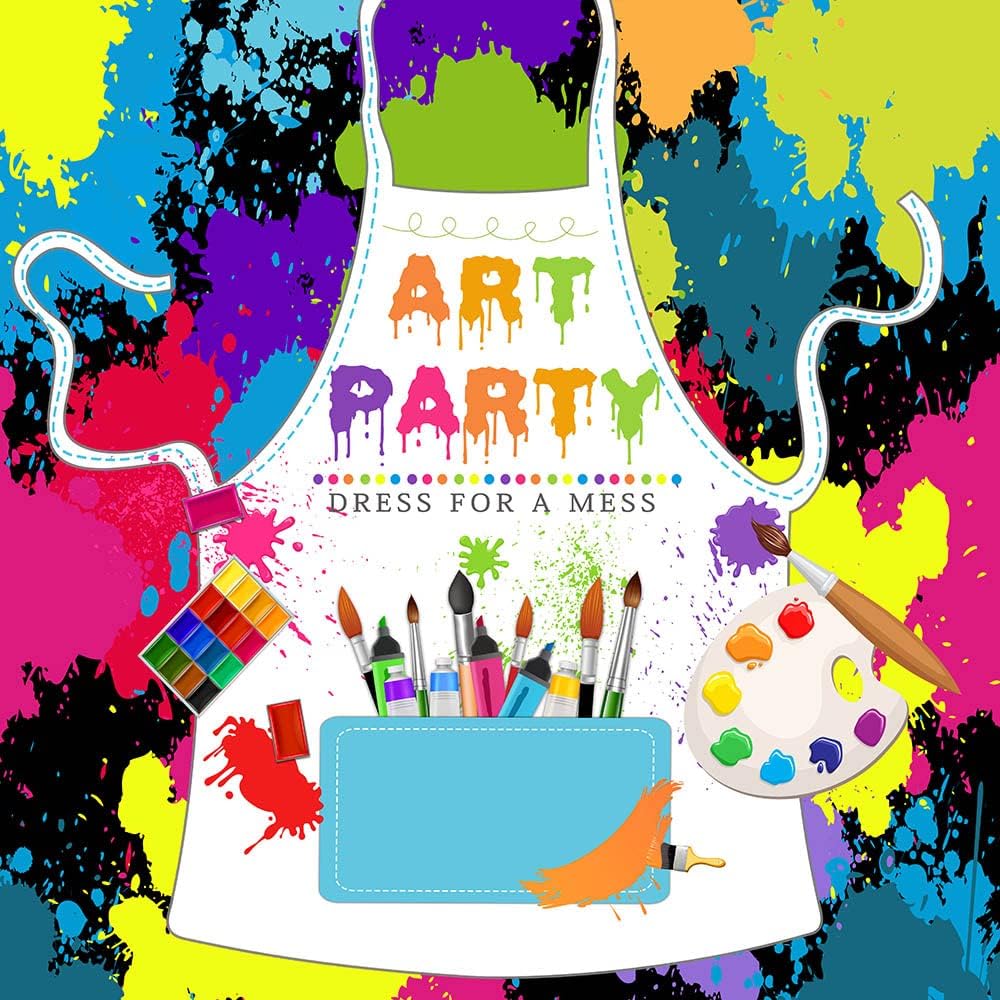 Amazon.com : Avezano Art Paint Party Backdrop Decorations 8x8ft Artist ...