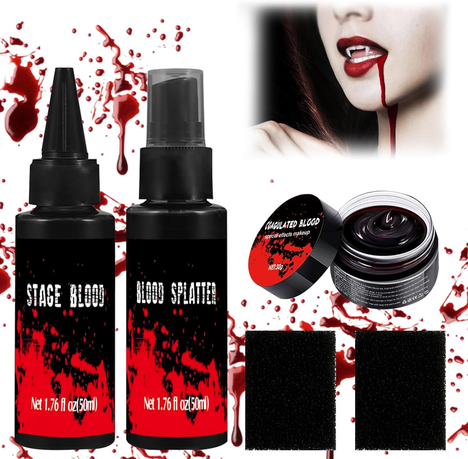 Ganbaro Fake Blood Spray, Washable Fake Blood, Halloween Blood, 100ml ...