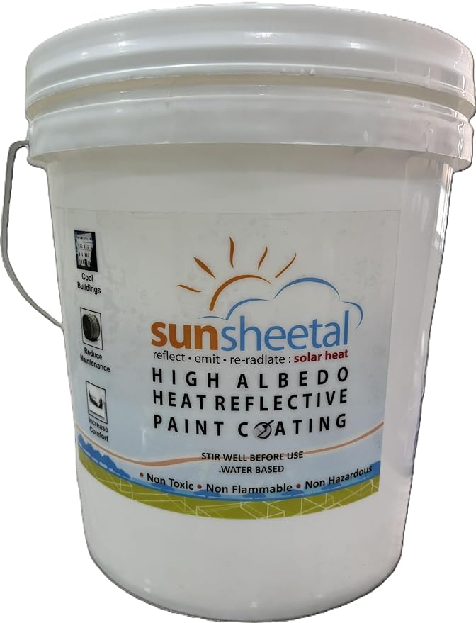 SunSheetal Heat Reflective Roof Paint - 25kg | Roof Coating for Cooling ...