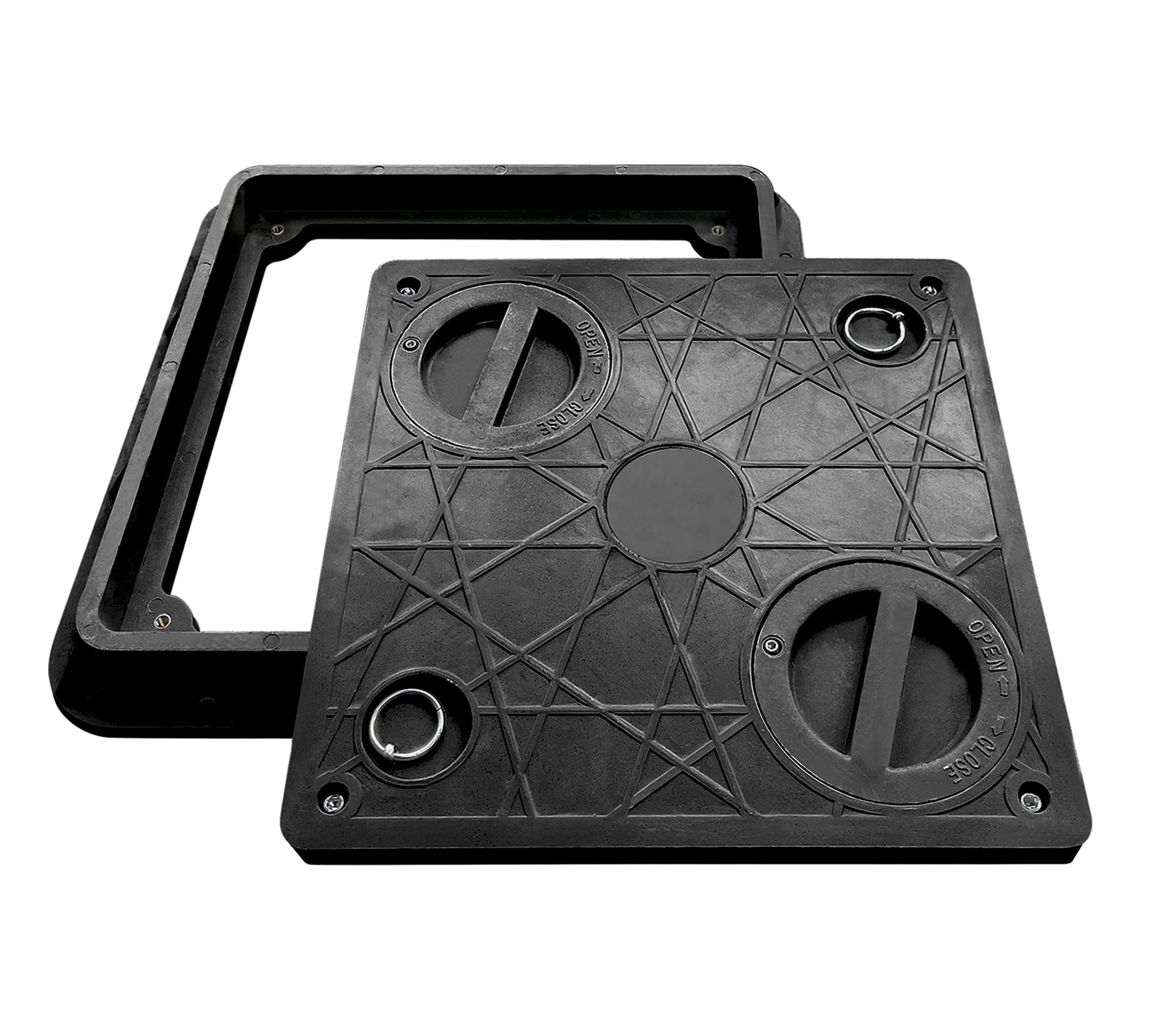 Natotela 20x20in Manhole Cover with 2 Inspection Holes,Frame Size ...