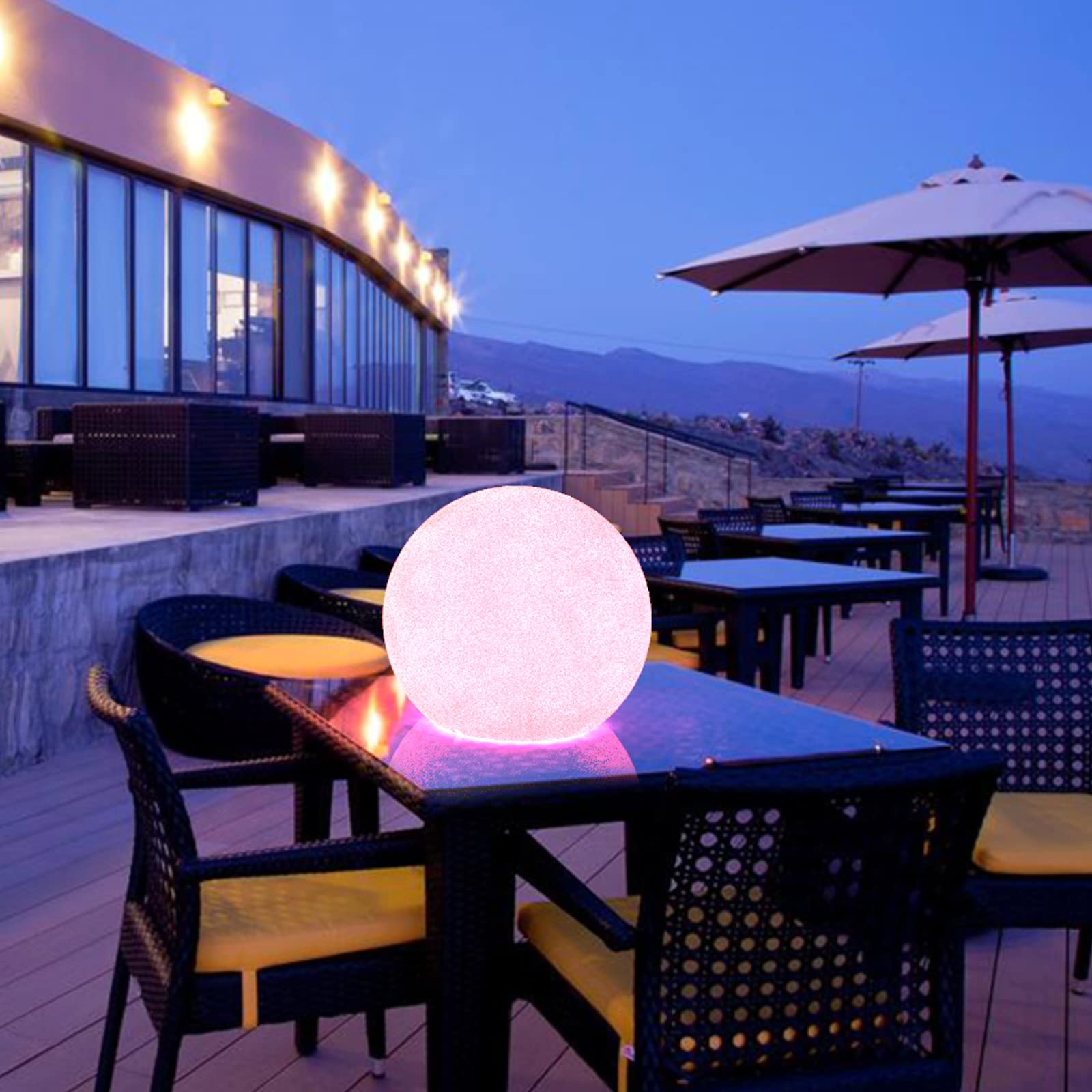 7 PANDAS Solar Rechargeable Garden Lights, Full Moon LED Ball Light ...