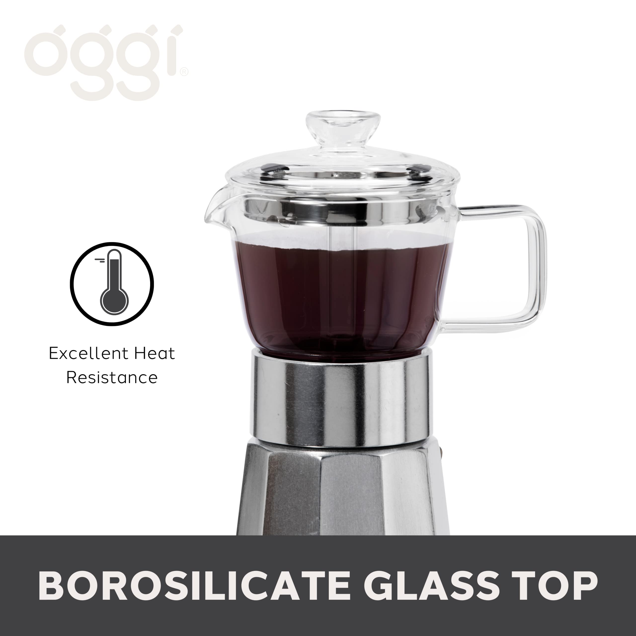 Snapklik.com : Oggi Stovetop Espresso Maker Moka Pot - 4 Cup