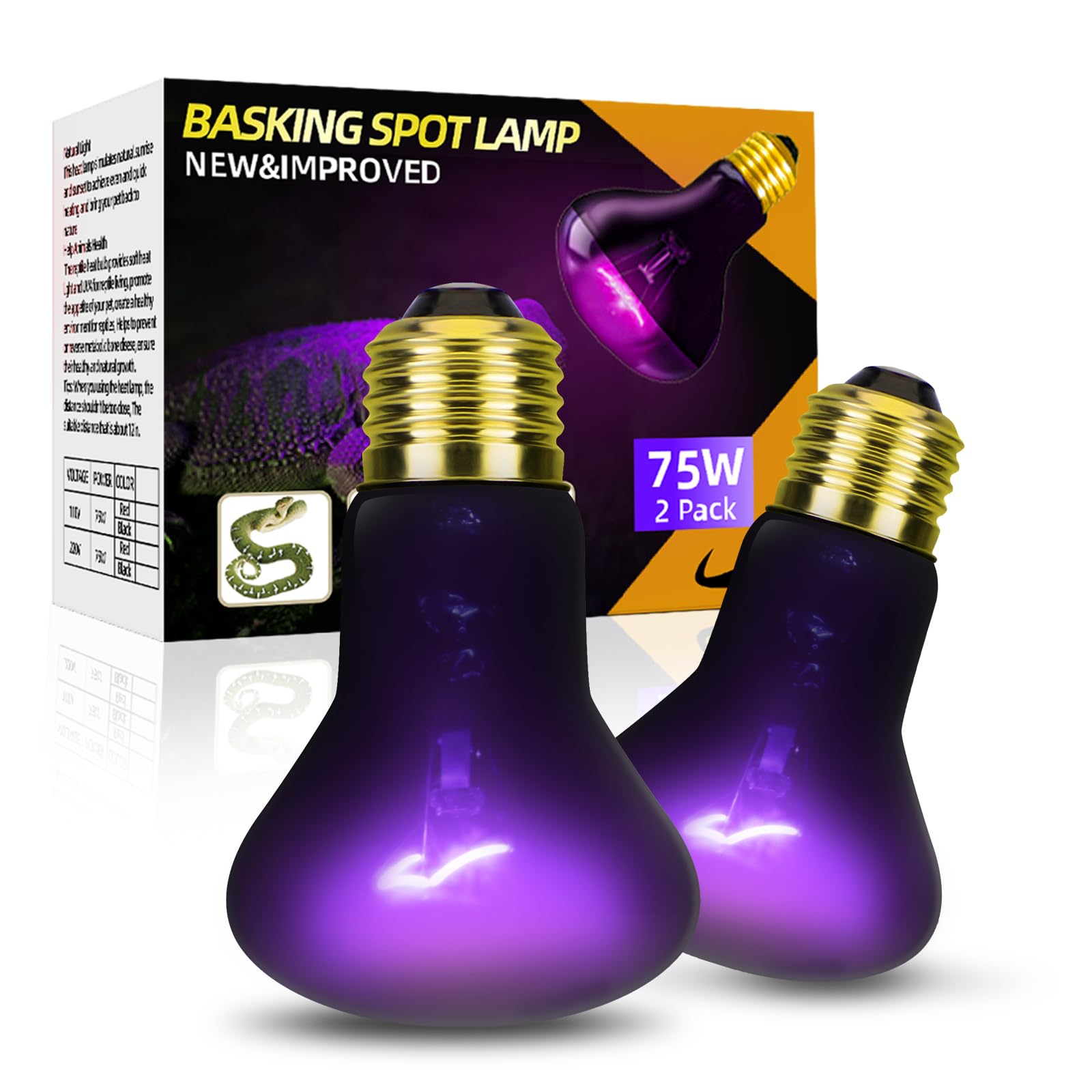 Amazon.com : LEDBOKLI Heat Lamp Bulbs, Reptile Heat Lamp 75 W Heat Lamp ...