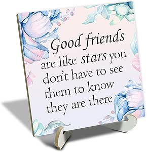 Amazon.com : Tabletop Decor Wood Sign for Friend, Farmhouse Flower ...