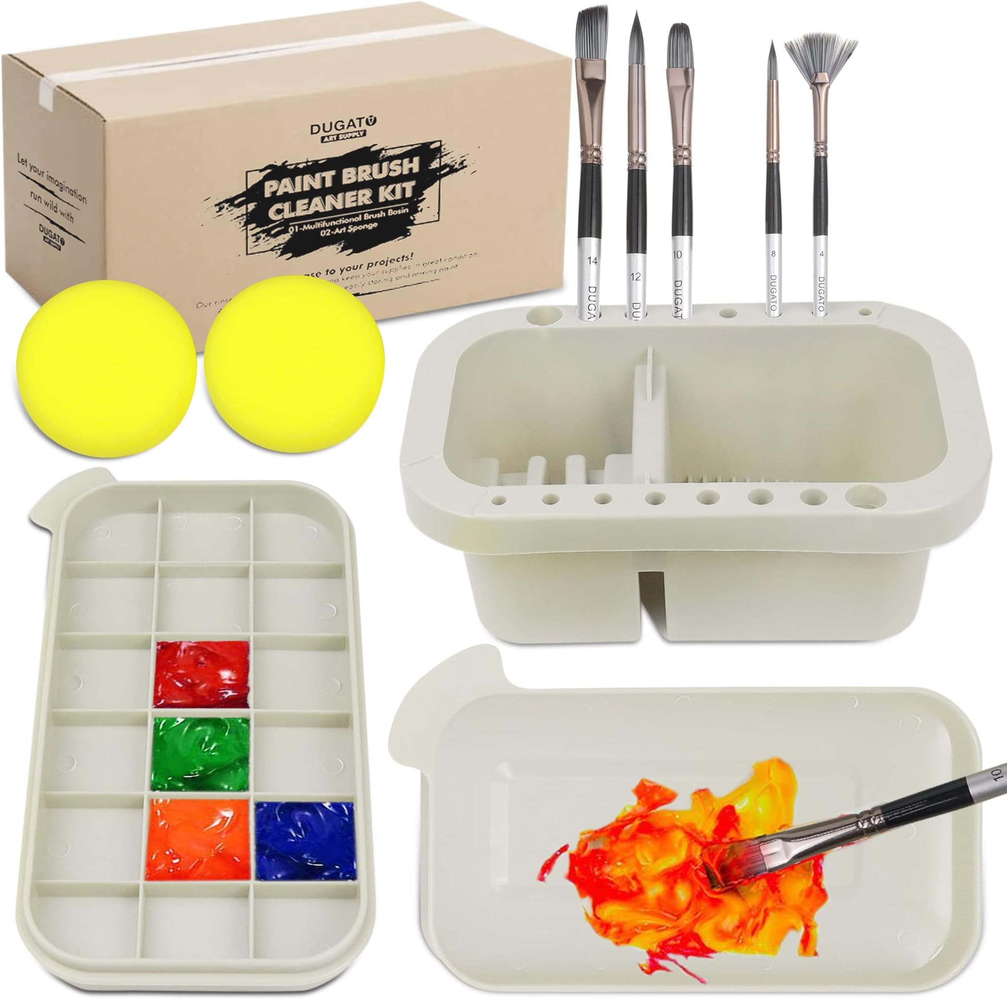 Amazon.com: Multi-Function Paint Brush Cleaner Paint Brush Washer ...