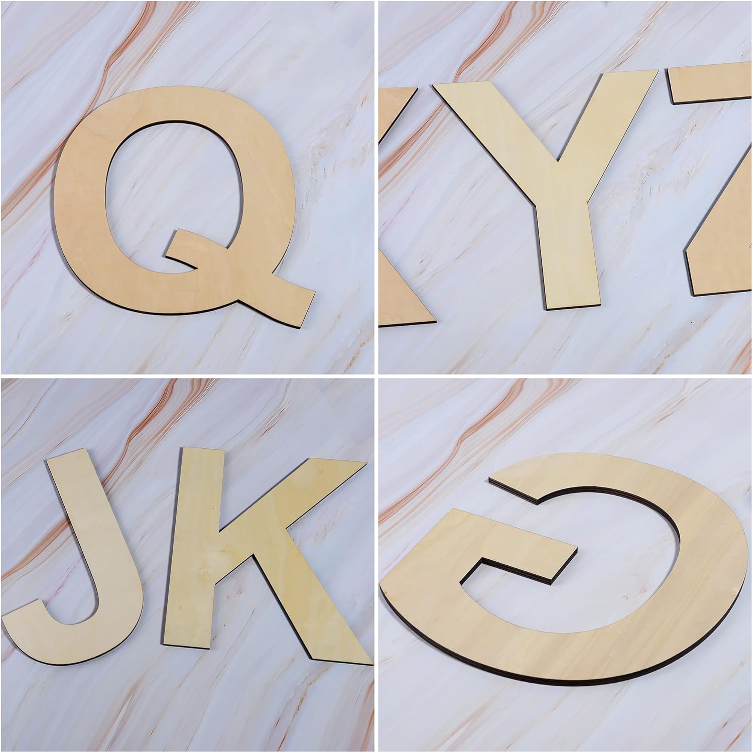 12 Inch Wooden Letter E, 1/4 Inch Thick Large Unfinished Wood Letter ...