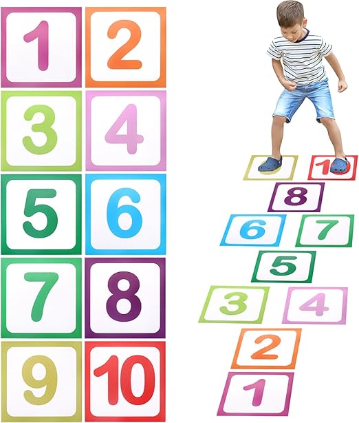 10 Pcs Number Floor Stickers Hopscotch Lattice Floor Stickers, 1-10 ...