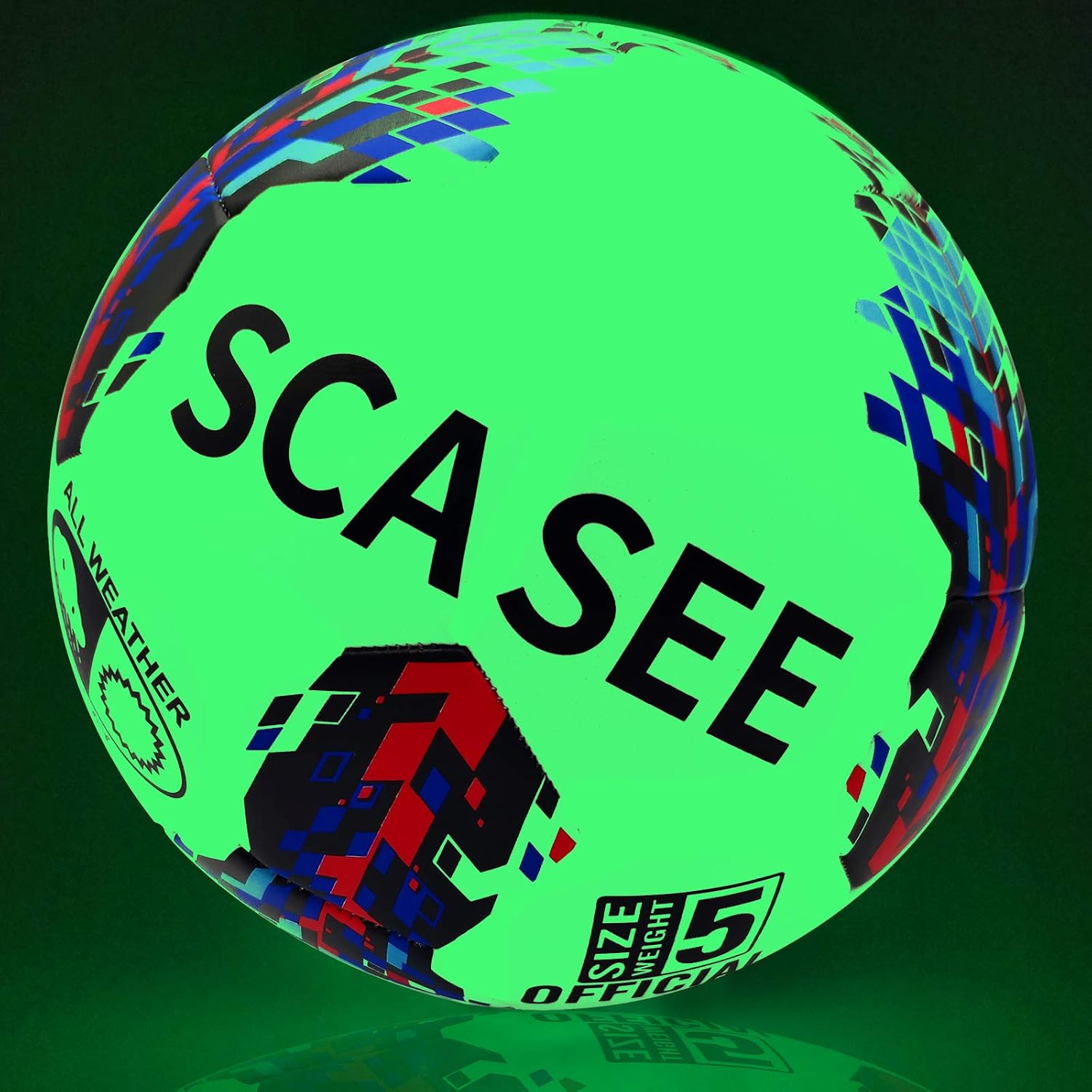 Buy SCASEE Glow Soccer Ball-Flash Holographic Reflective and Leather ...
