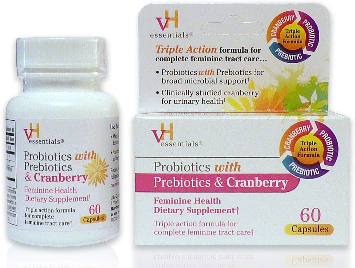 Amazon.com: vH Essentials Probiotics with Prebiotics and Cranberry ...
