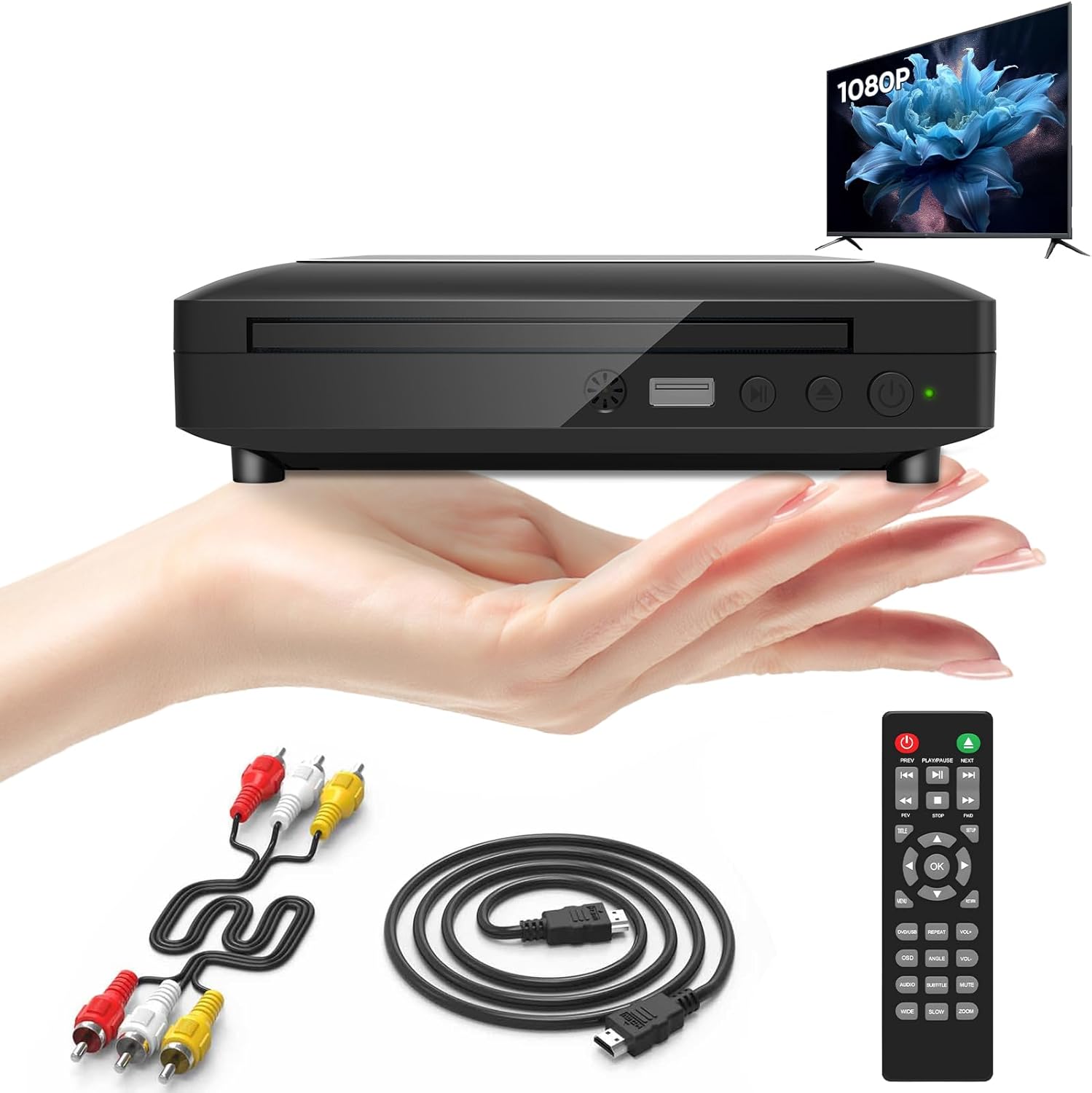 Tojock Mini DVD Player Portable, DVD Player for TV DVD Player HDMI with ...