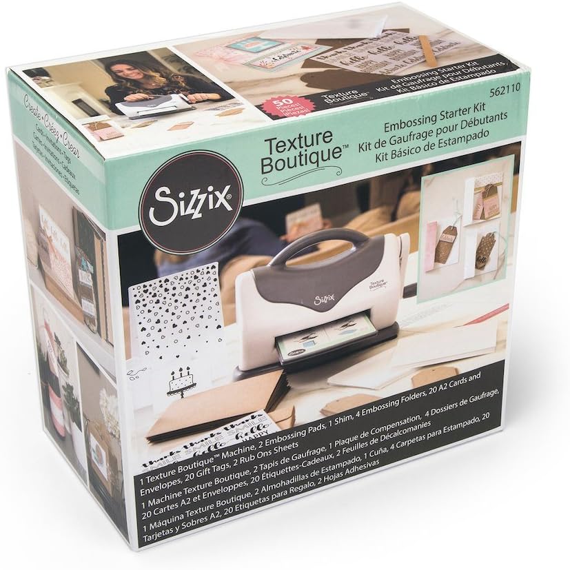 Sizzix Texture Boutique Embossing Machine Kit : Amazon.com.mx: Hogar y ...