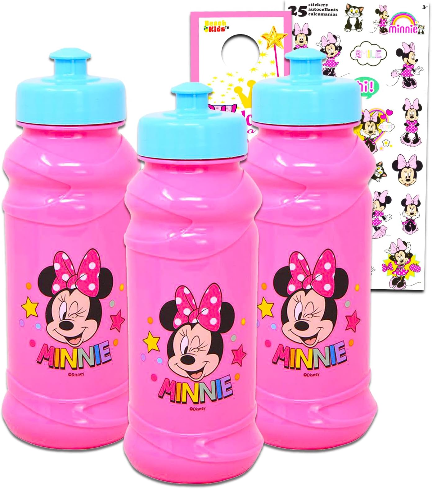 Amazon.com: Minnie Mouse Plastic Water Bottles for Girls - Minnie Mouse ...
