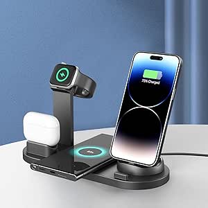 Amazon.com: 4 in 1 Fast Wireless Charger Charging Dock - 15W ...