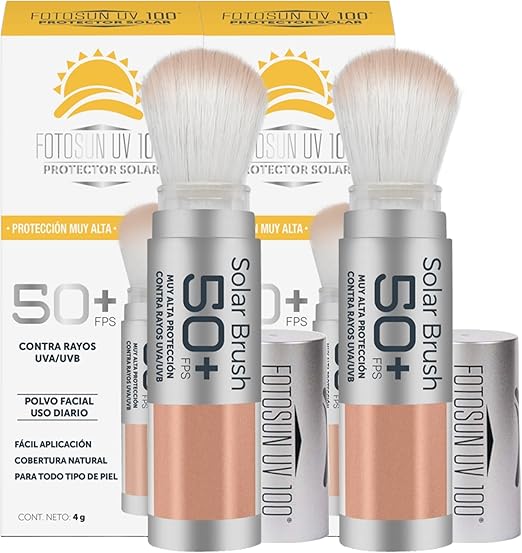Fotosun UV 100 Protector Solar Brush en Polvo para Cara con Brocha Bloqueador Facial 50+ FPS ...