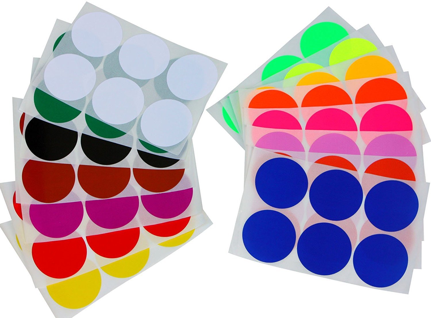 Round 2" Inch 15 Colors Combination - 50Mm Colored Coding Labels - Easy ...
