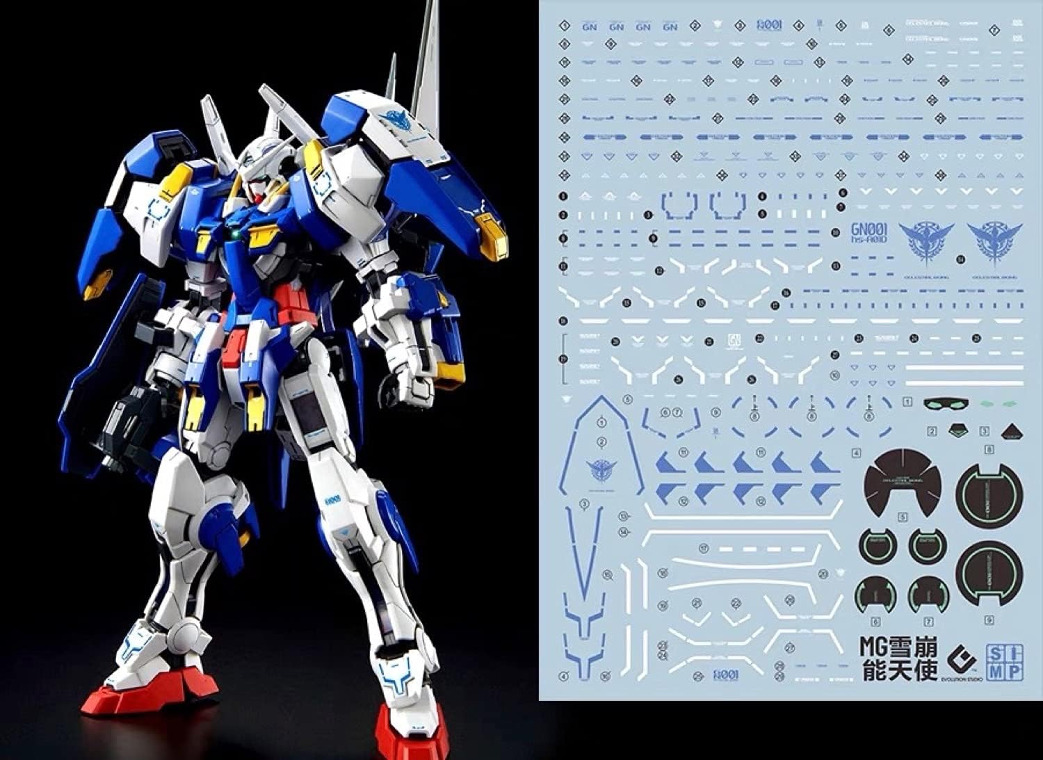 Amazon | 蛍光!! HG RG MG PG RE HiRM ロボット MS ディテールアップ用水転写式デカール (MG 1/100 ガンダム アヴァランチエクシアダッシュ用 ...