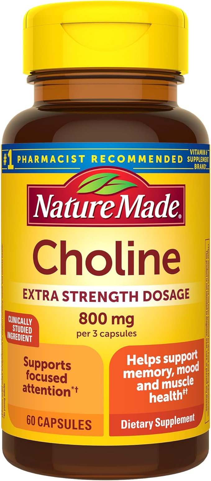 Amazon.com: Nature Made Extra Strength Dosage Choline Supplements 800 ...