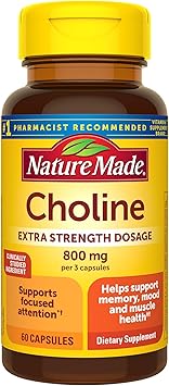 Amazon.com: Nature Made Extra Strength Dosage Choline Supplements 800 ...