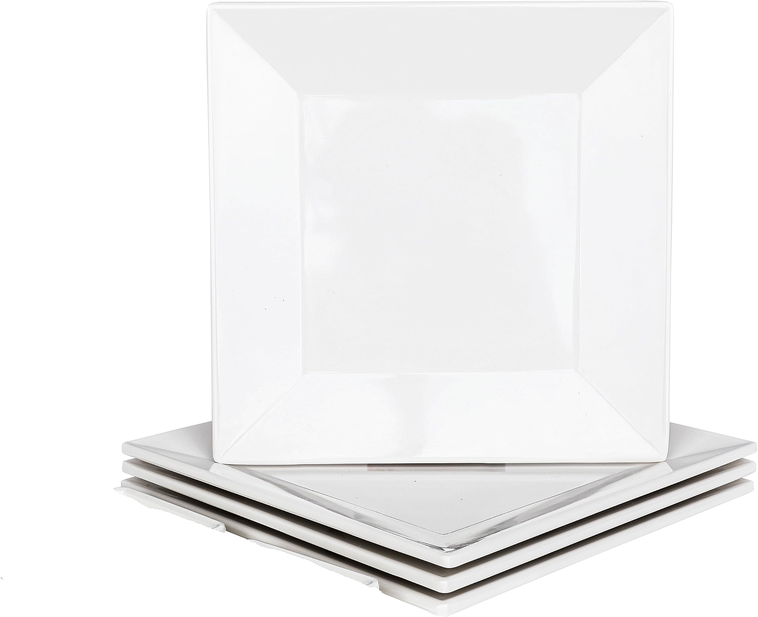 Amazon.com | Godinger Porcelain Square Dinner, Dessert, Salad Plate, 8 ...
