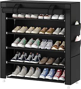 Amazon.com: Laiensia 5-Tier Vertical Shoe Rack Organizer, Space Saving ...