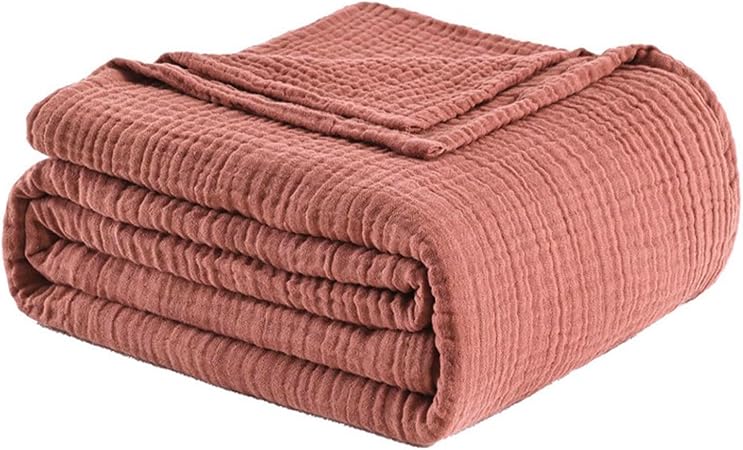 Amazon.com: LAST MODA Muslin Blanket 100% Cotton Blanket Throw 50”x65 ...