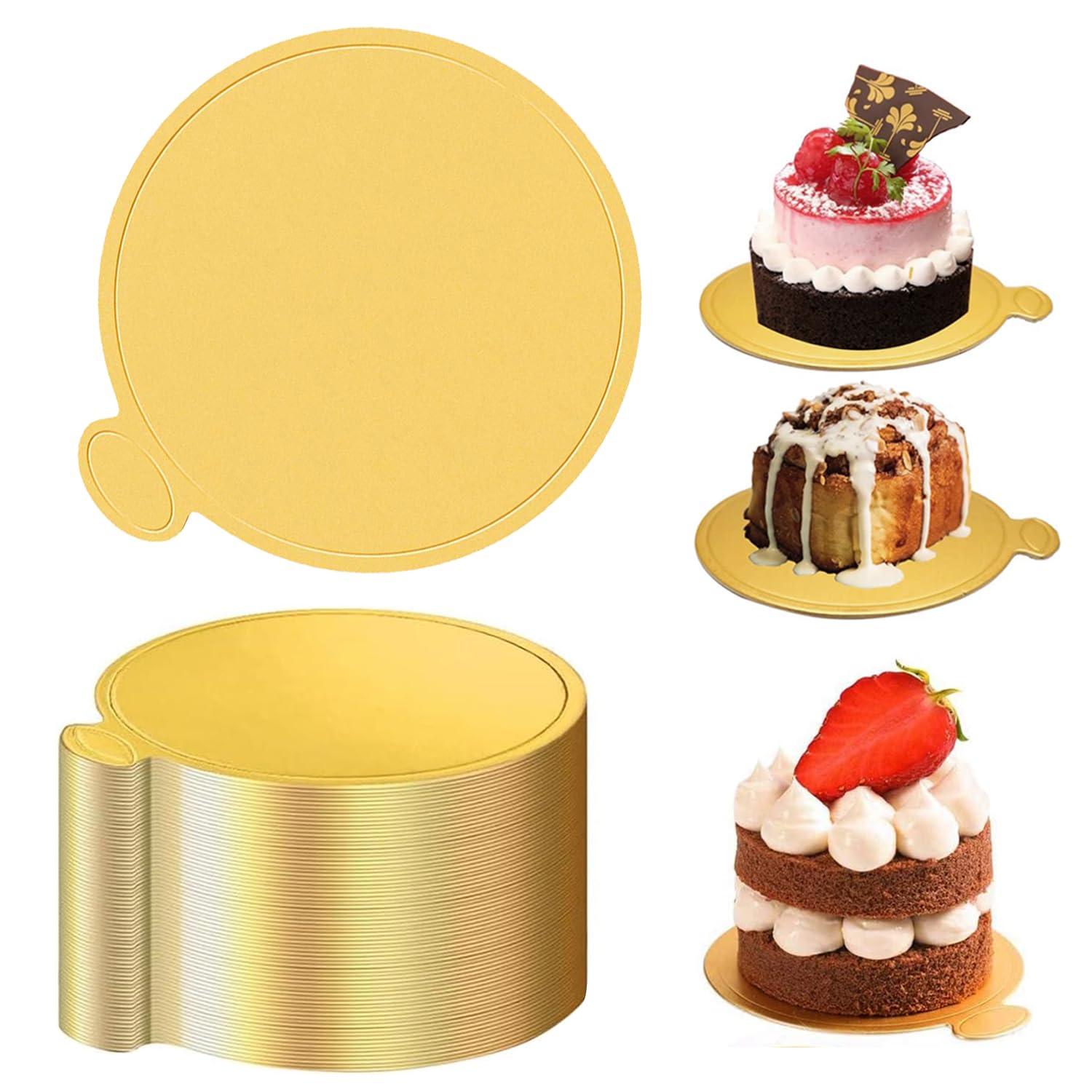 Cake Boards 9cm 150 Basi Per Torte Mousse Da 9cm - Vassoietti Dorati ...