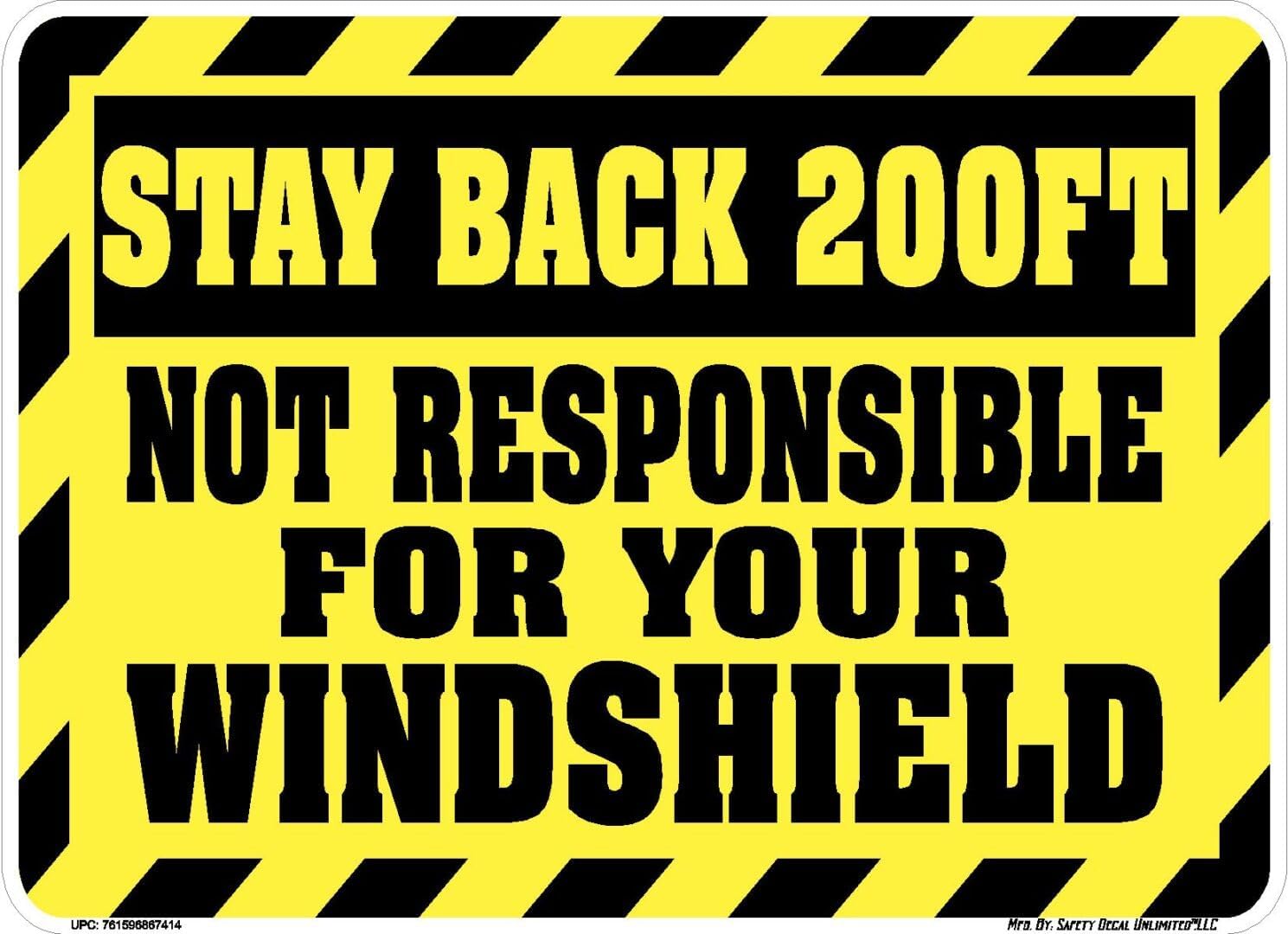 Amazon.com - Stickers-R-Decals Yellow Black Stay Back 200FT Not ...