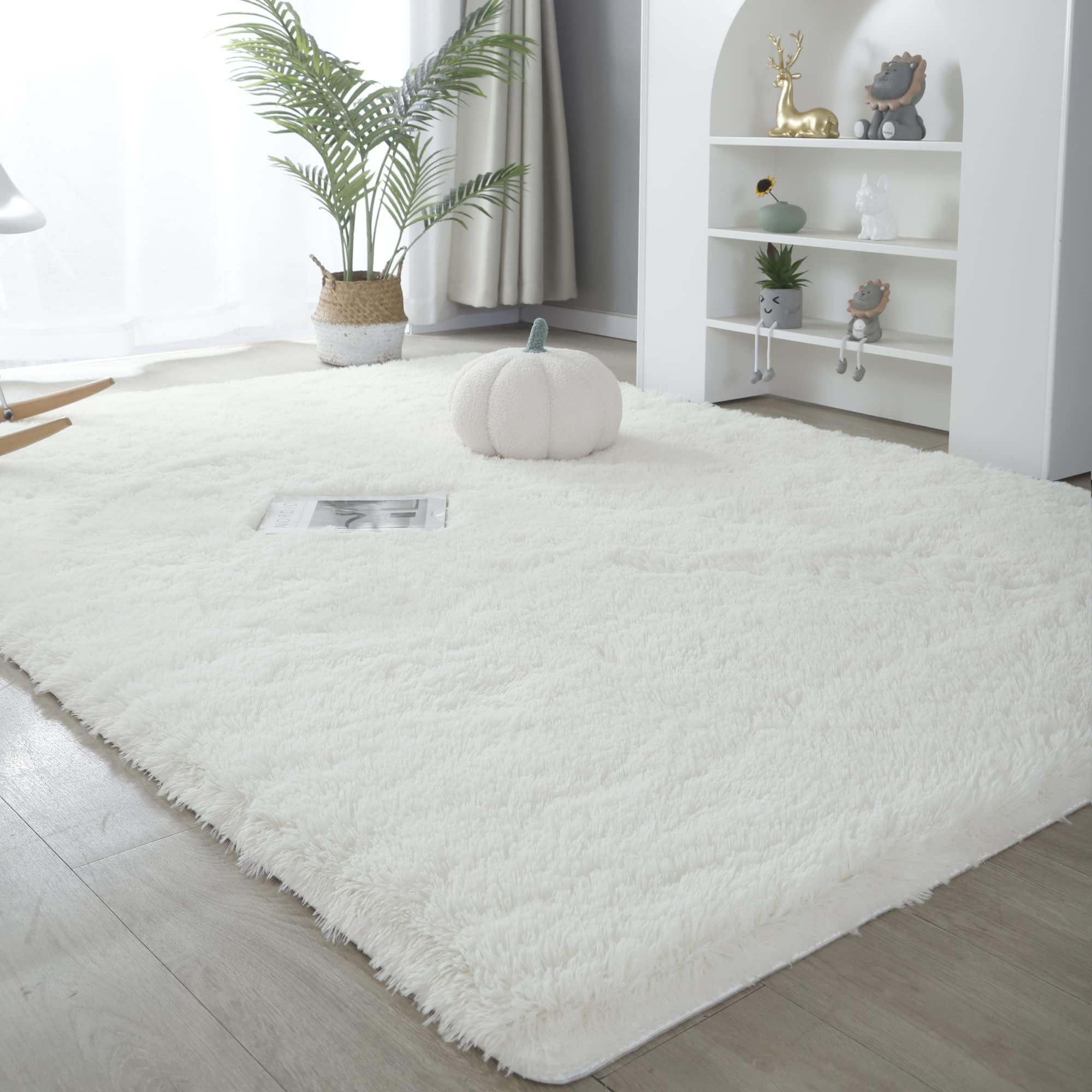 Tapis de sol doux et pelucheux pour chambres à coucher, salon, chambres ...