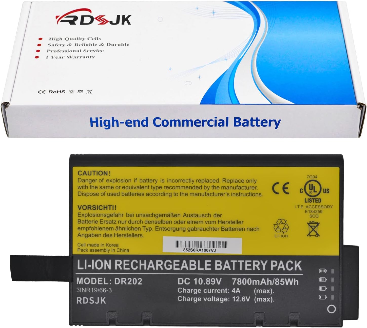 Amazon.com: DR202 ACC-006-591 Laptop Battery for Getac X500 V100 V200 ...