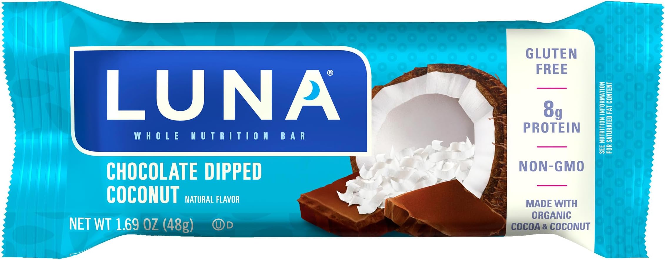 Amazon.com : LUNA Bar - Chocolate Dipped Coconut Flavor - Snack Bars ...