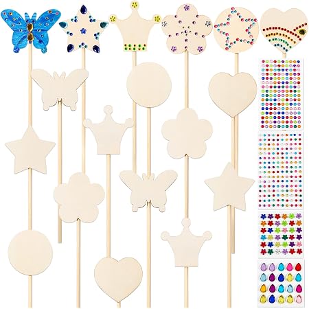 Amazon.com: OPUHOHR 18 Sets Wood Fairy Wands Craft Project Kits ...