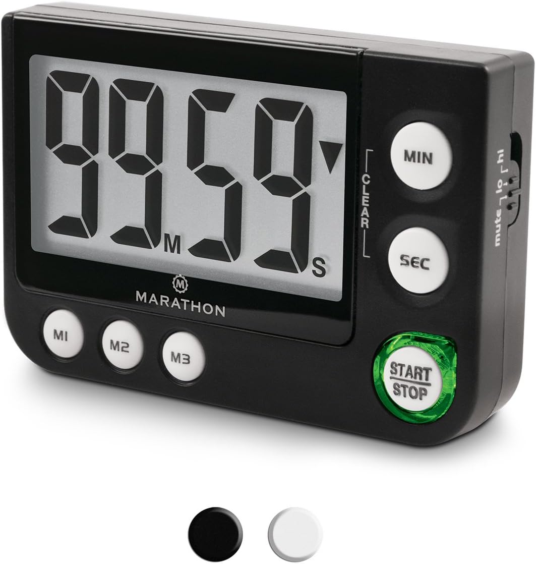 Amazon.com: Marathon 100 Minute Digital Timer, Black - Large, Easy-to ...