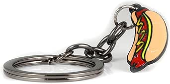 Amazon.com: Dave The Bunny Hot Dog Keychain - Hot Dog Gift Metal Alloy ...