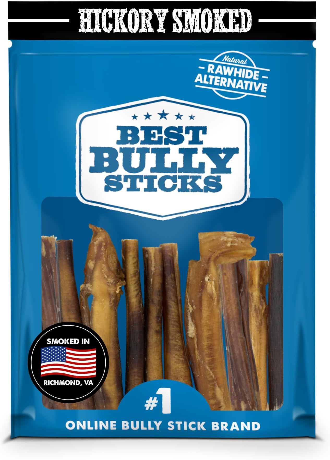 Amazon.com: Premium Hickory Smoked 100% Natural 4 Inch Mixed Bully ...