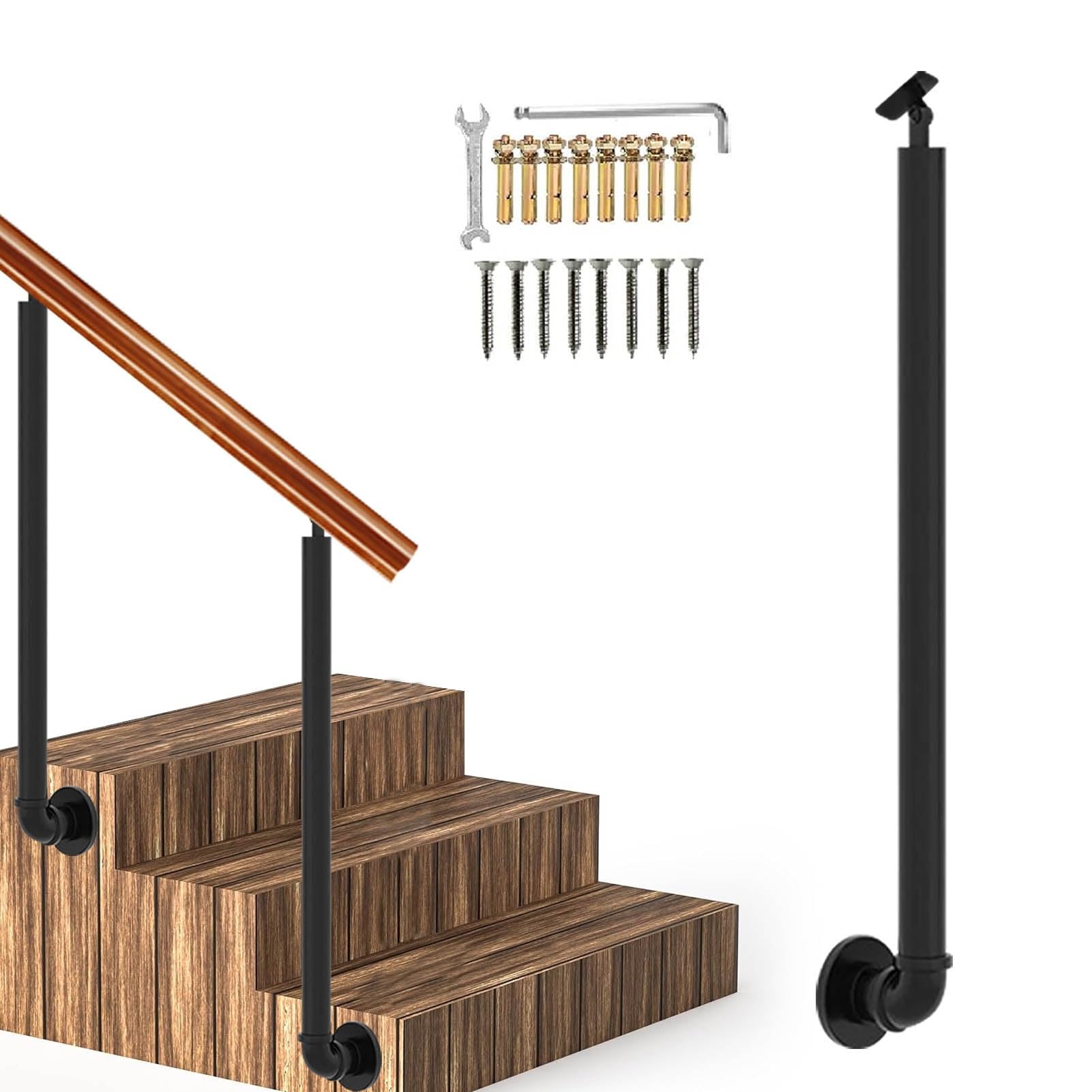 Side-Mounted Handrail for Outdoor Step, Guardrail Posts for Home Garden ...