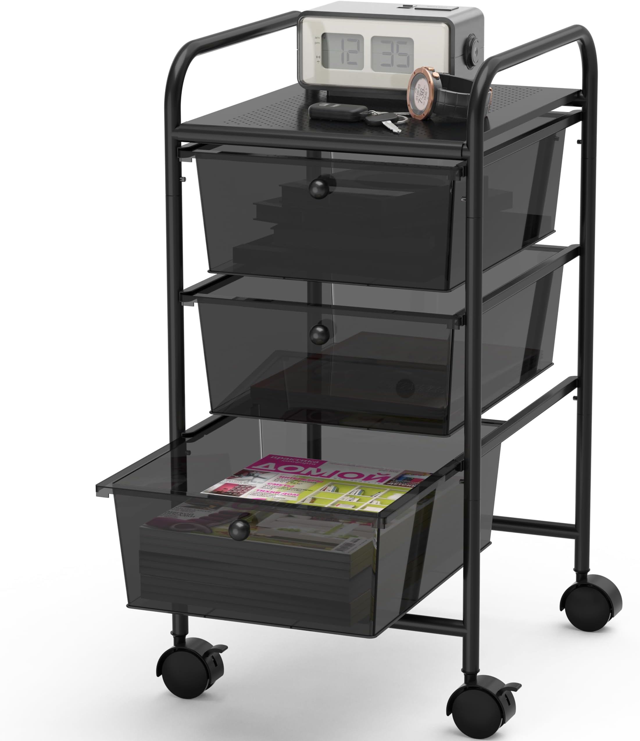 Amazon.com: SYKIARIOL Utility Cart with 4 Drawers,Rolling Storage Cart ...