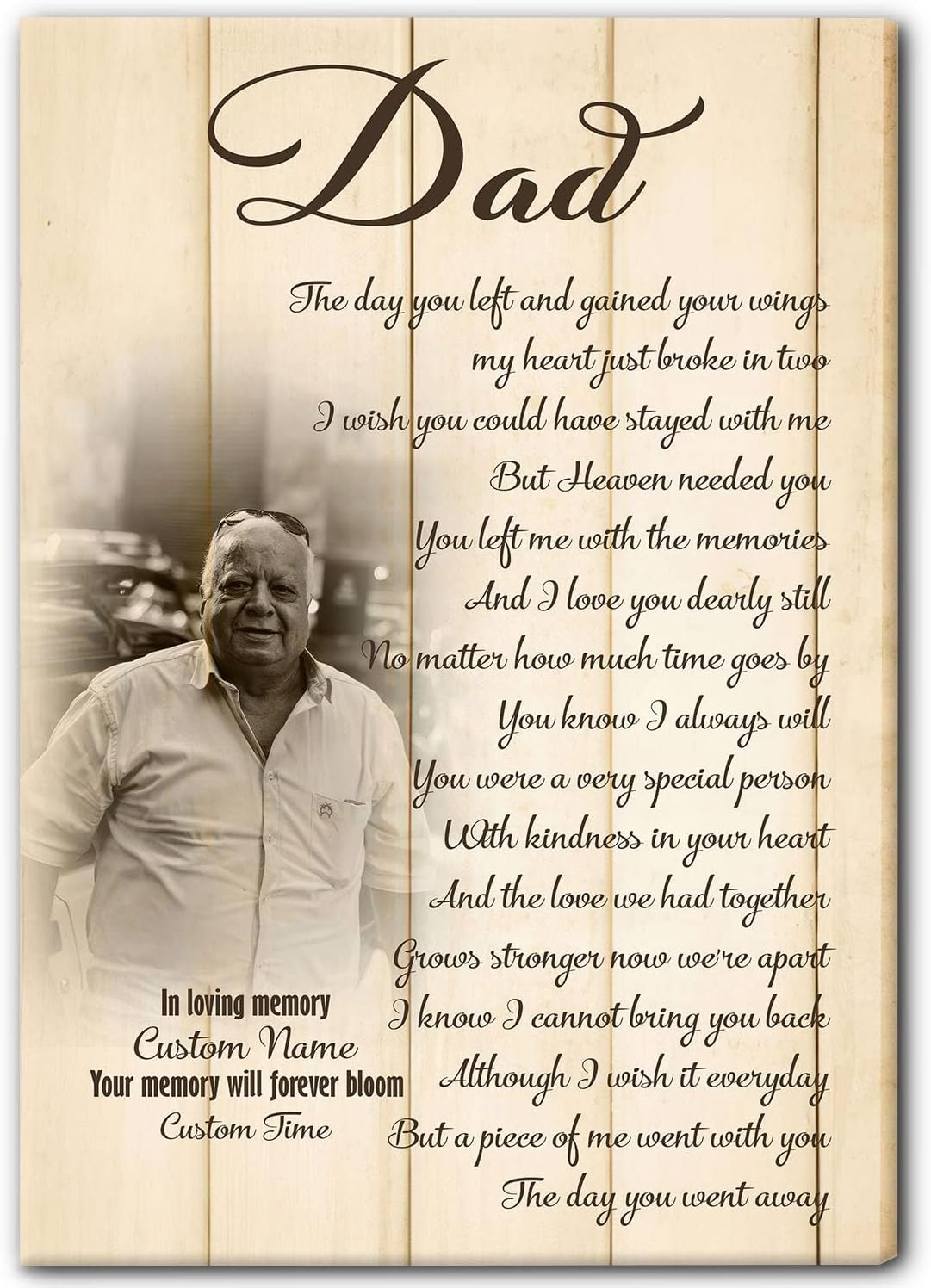 Amazon.com: Personalized Memorial Photo Canvas for Loss of Loved One ...