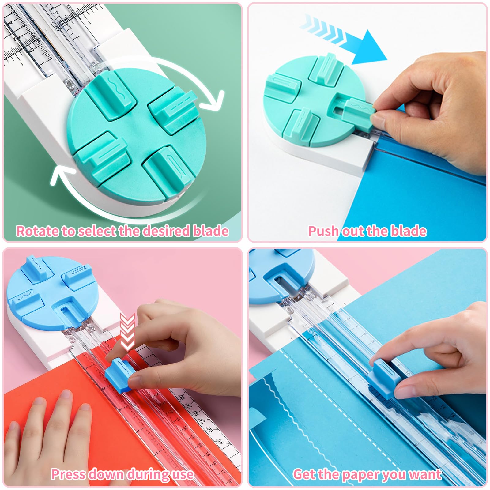 Snapklik.com : Preshwous Paper Trimmer Craft Paper Cutter 2 Pack, 4-in ...