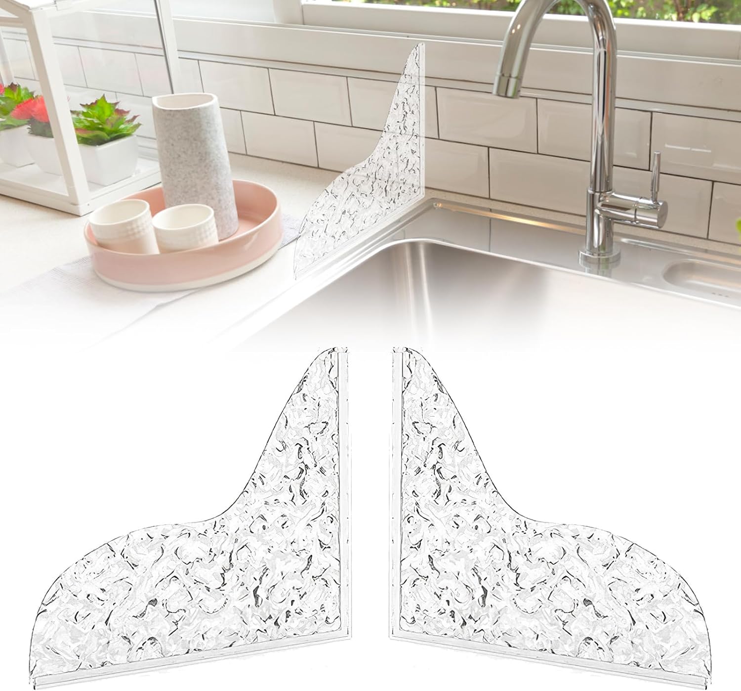 Elkflee 2Pcs Shower Splash Guard, Self Adhesive Splash Guard ...