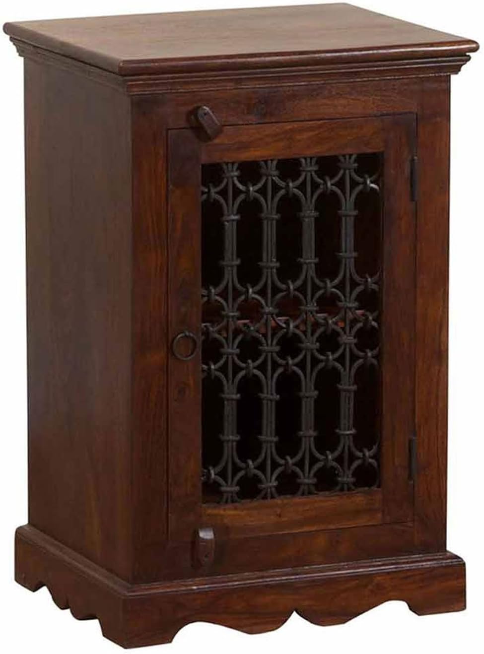 HOMESCAPES - Takhat - Bed Side Cabinet - 100% solid Indian Sheesham ...