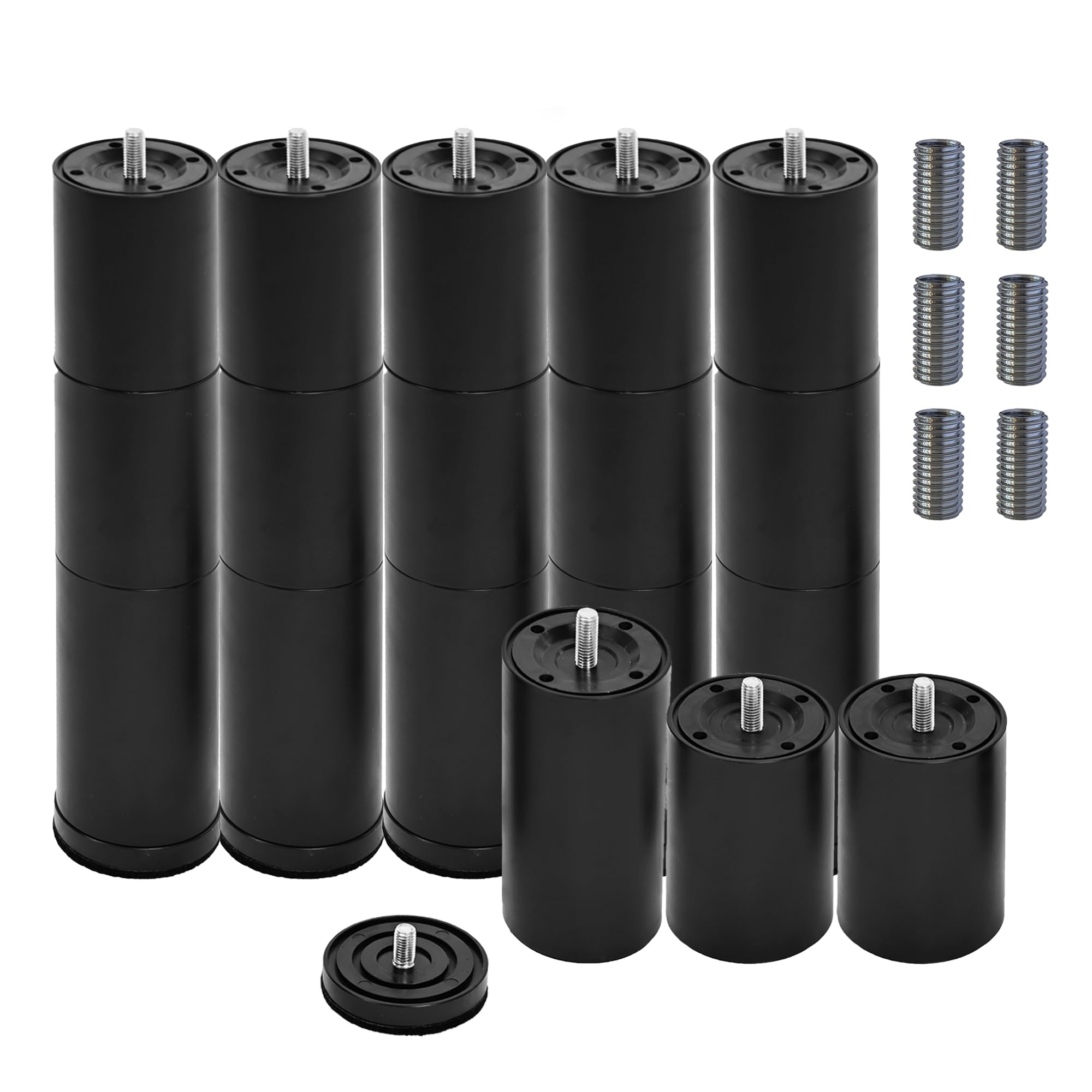 Snapklik.com : 12 Inch Adjustable Bed Legs Replacement Screw In ...