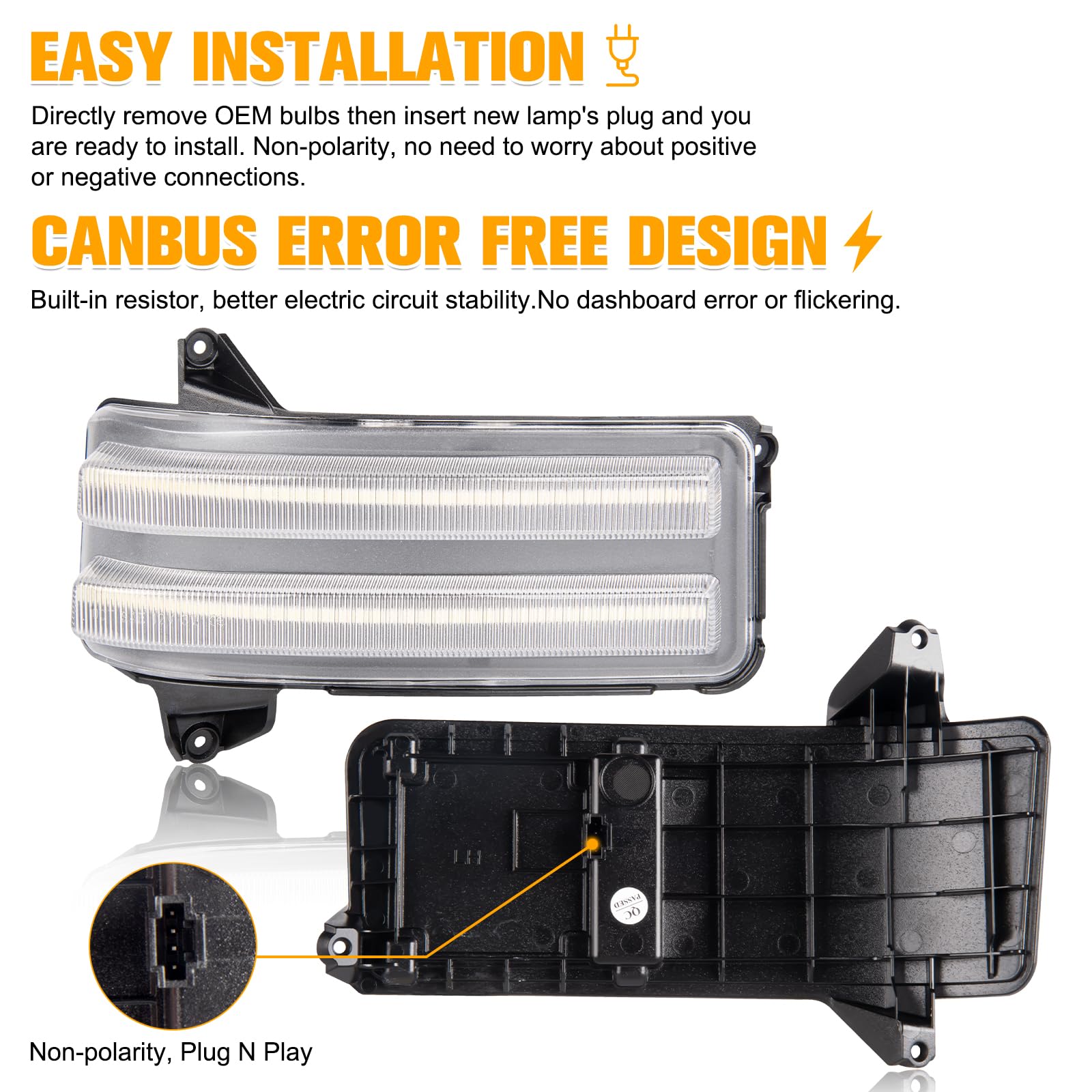 Snapklik.com : Gempro LED Sequential Amber Side Mirror Marker Turn ...