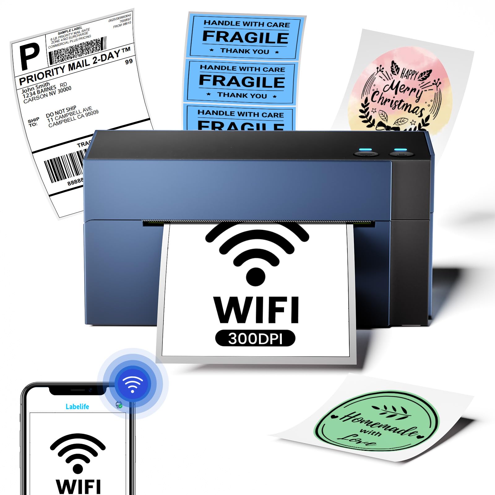 Amazon.com: Memoking WiFi Thermal Shipping Label Printer 4x6, 344WF ...